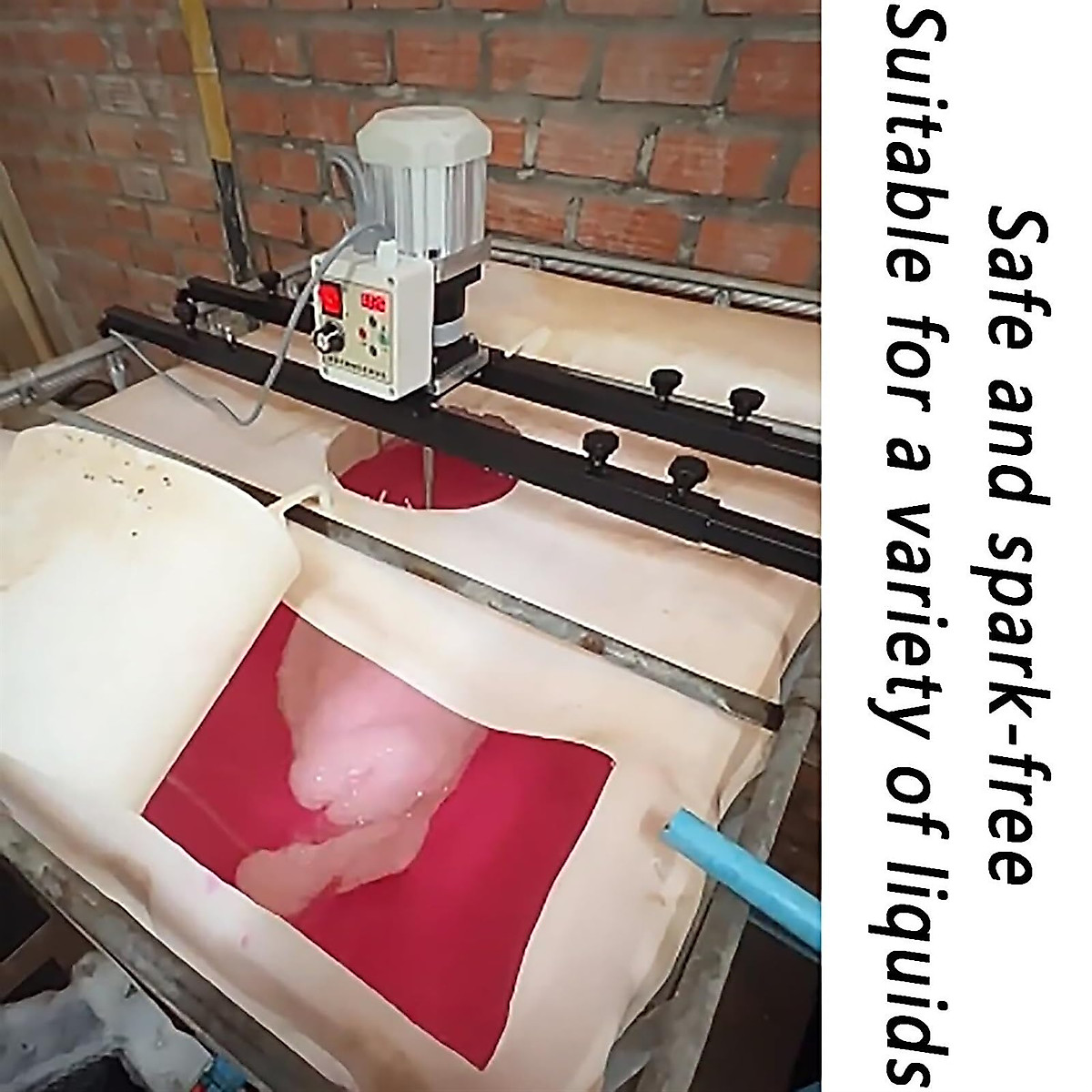 Electric IBC Paint Mixer, 2100W Commercial Tank Mixer Machine, 1 Ton/1000L Stirring Capacity Paint Stirring Machine, 40NM High Torque and Adjustable Speed, for Medium To High Viscosity