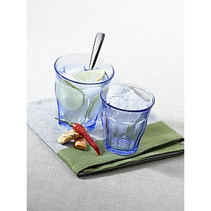 Duralex Made in France Picardie Marine Glass Tumbler Drinking Glasses, 7.75 ounce - Set of 6, Marine Blue