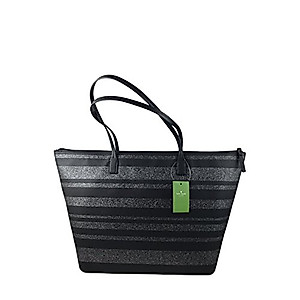 Kate Spade Haven Lane Large Hani Tote (Black/Glitter Stripes)