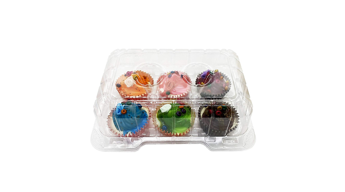 Durable Clear Cupcake Containers - 12 Pack