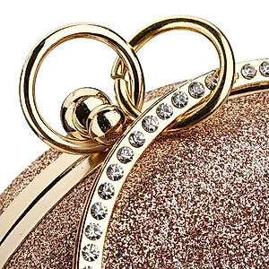 Gets Women Top Handle Handbags Tote Bag Purse Clutch Bag With Chain Circular Ring With Rhinestone