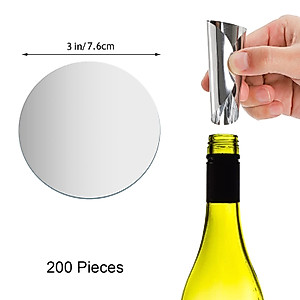 Hiceeden 200 Pack Silver Wine Pourer, Thin and Reusable Wine Pouring Disc, Drop Stoping Pour Spout for Home, Bar, Restaurant, Party