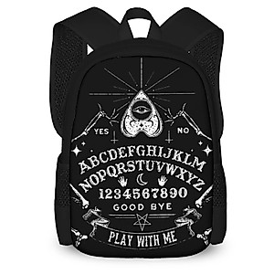 NiYoung Basic Laptop Backpack Stylish Bookbag Durable Vintage Skeleton Magic Ouija Board Black Laptop Backpack with Padded Straps for High School College Gift