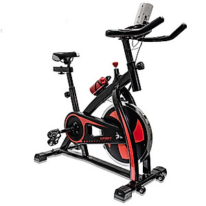 FRP Indoor Stationary Bike with 22 LB Flywheel, Exercise Bike Stationary for Home Gym with Digital Monitor, 285 LB Max RED