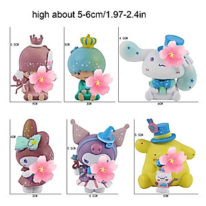 Anime Figure Toys 6pcs Anime Room Decor Cake Toppers Figurines PVC Cute Action Figure Statues (sanliou-6pcs)¡