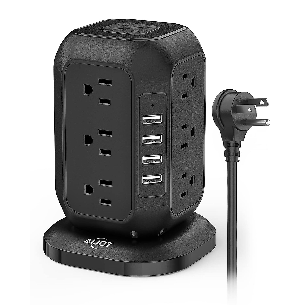 AiJoy Power Strip with USB C Ports & Power Strip Tower with USB Ports, Charging Station Extension Cord with Multiple Outlets for Home, Office, Dorm Room Essentials