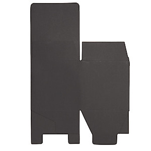 Kraft Black Paper Gift Boxes, Bulk Set with Ribbon and Stickers (4x4x4 In, 25 Pack)