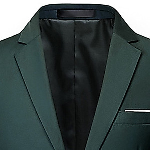Mens Lightweight Slim Fit Suit Jacket 2 Button Solid Color Business Blazer Casual Daily Wedding Party Sport Coats (Dark Green,6X-Large)