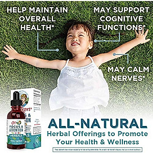 USDA Organic Focus & Attention Kids Drops & Kids Magnesium Citrate Gummies Bundle by MaryRuth's | Brain & Memory Drops | Magnesium Supplement | Stress Relief, Bone, Nerve, Gut Health | Vegan.