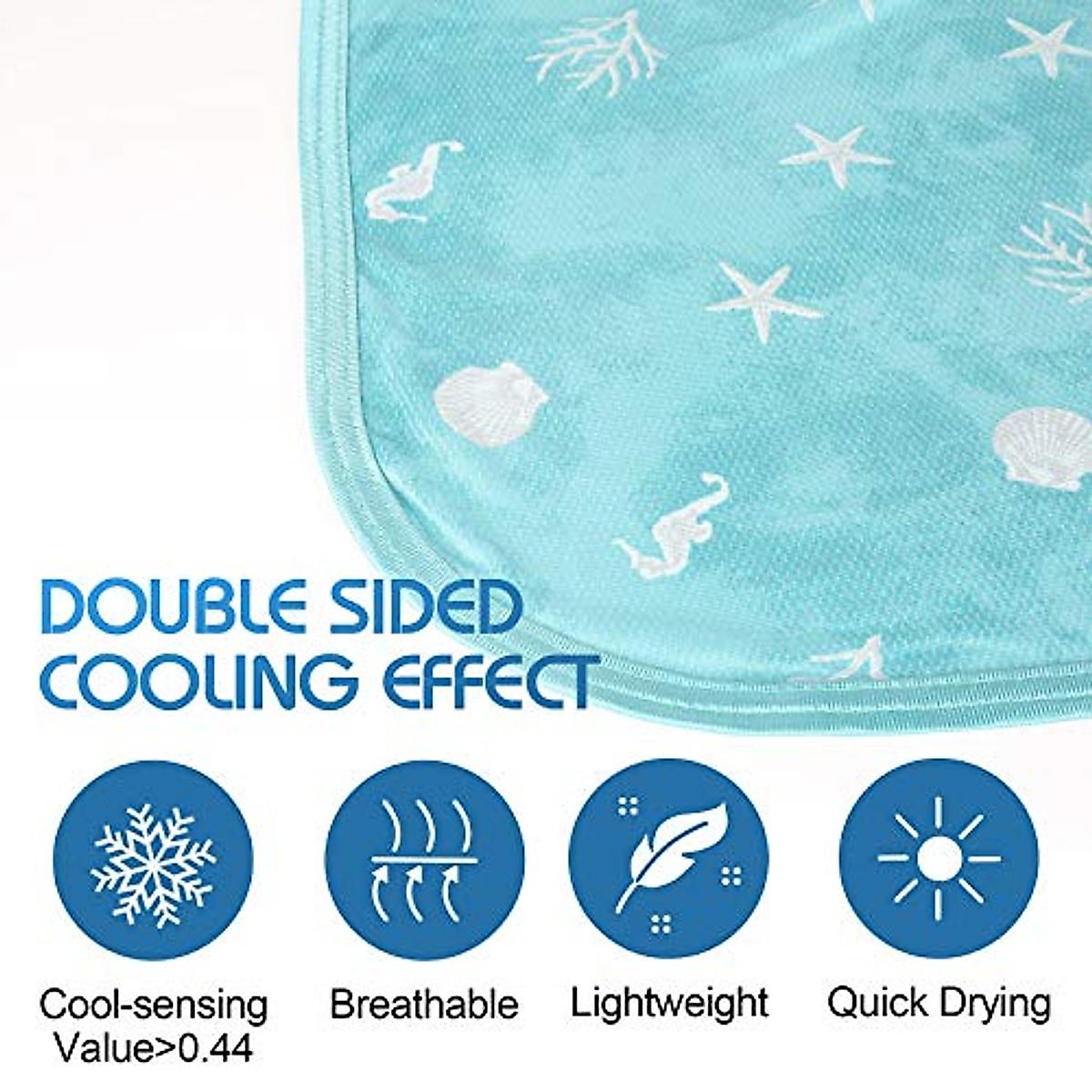 Cooling Blanket with Double Sided Cold Effect, King Size Lightweight Breathable Summer Oversize Coastal Theme Blankets for Bed, Transfer Heat to Keep Body Cool for Hot Sleepers Night Sweats, 108“x90”