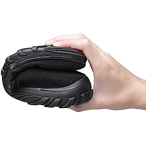 DOUSSPRT Womens Walking Shoes Slip On Hypersoft Sock Tennis Water Sneakers Fashion Casual Mesh Comfortable Athletic Breathable Running All Black Size 8.5