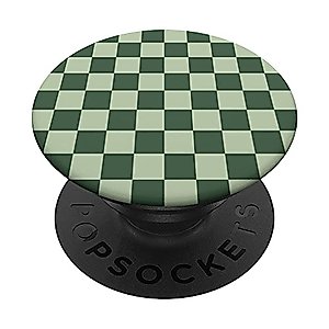 Sage Green Checkered Checkerboard Pattern PopSockets Swappable PopGrip