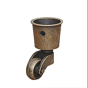Castor Wheels,360° Swivel Caster Wheels,Small Furniture Moving Wheels,Zinc Alloy Casters for Cabinet Chair Table,Antique Vintage Style,Cup Style Fitting,Load Capacity 150kg,4 Pcs