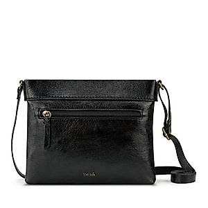 The Sak Sanibel Leather Mini Crossbody, Black Floral Embossed