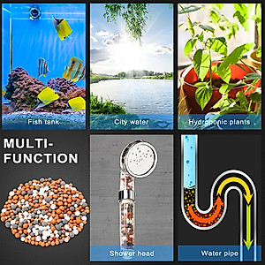 Replacement Shower Filter Beads Anion Mineral Balls Purifying Stones for Purifying Water Filter Shower Head 3 Kinds (6 Packs,Diameter 7-8 mm)