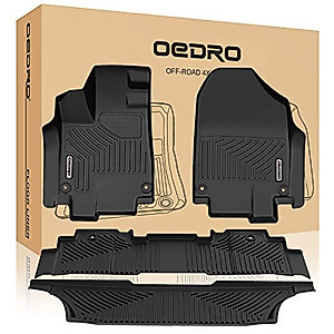 OEDRO Floor Mats Compatible for 2018-2023 Honda Odyssey, Unique Black TPE All-Weather Guard Floor Liners