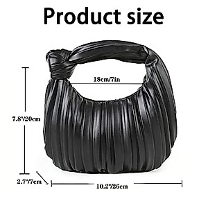 ELDA Knotted Clutch Crossbody Purse for Women Cloud Handbag Fashion Dumpling Bag Ruched Pouch Bag