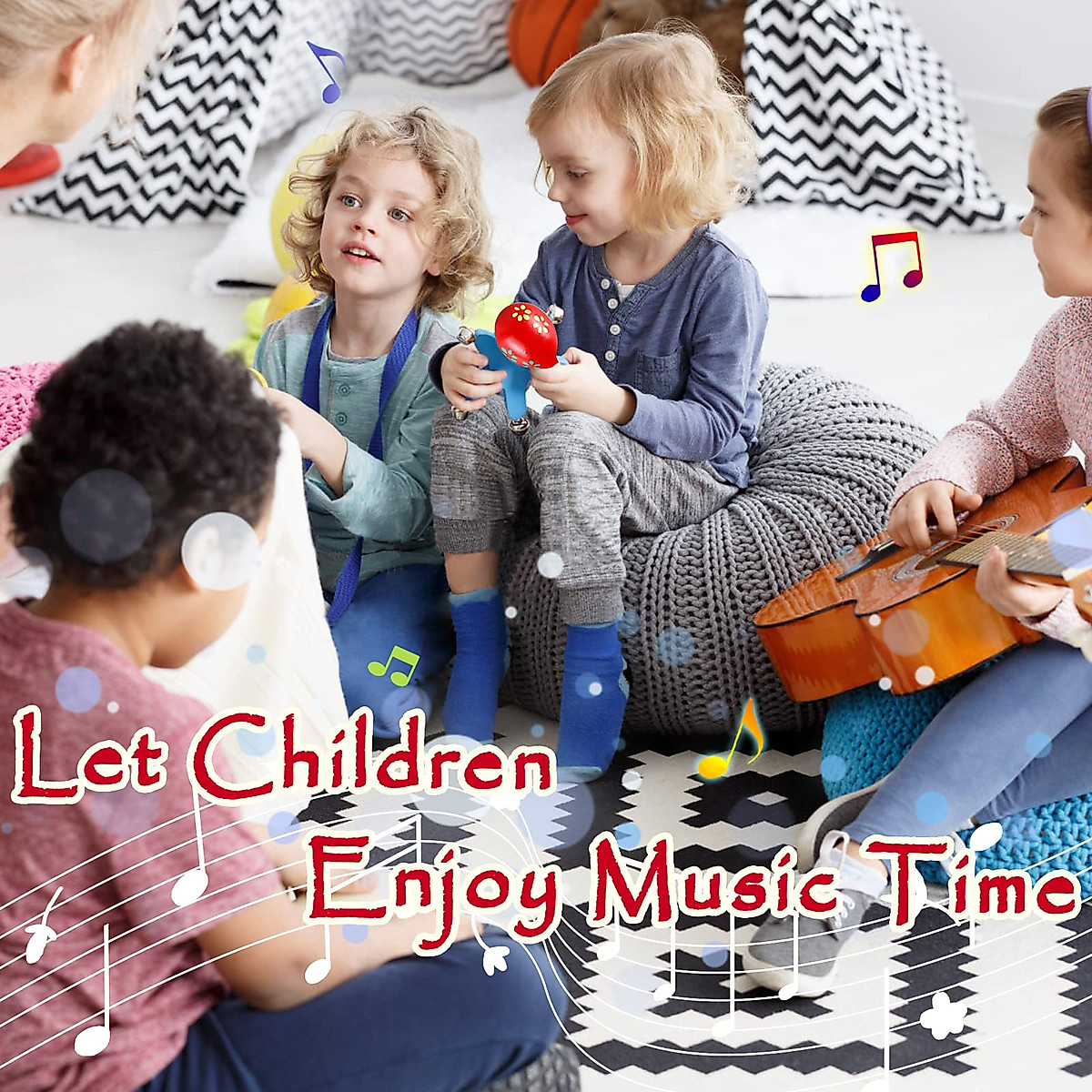 LOOIKOOS Kids Musical Instruments for Toddlers,Baby Musical Toys for Toddlers,Wooden Percussion Instruments Toys Tambourine Xylophone for Kids