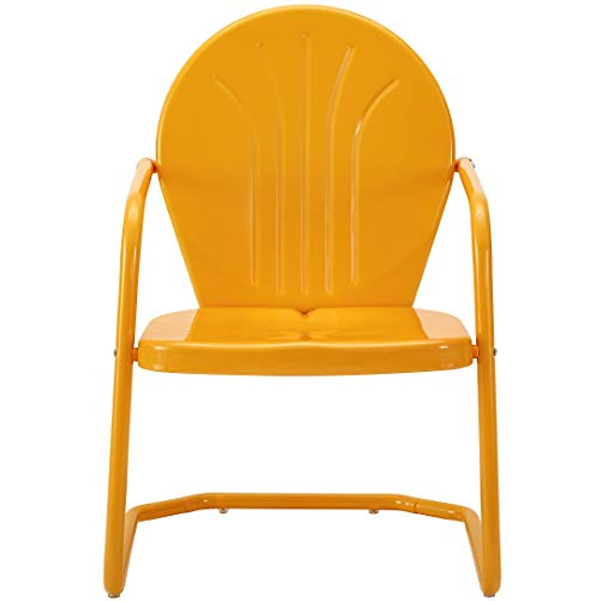 Crosley Furniture Griffith Outdoor Chair, Retro Metal Patio Chairs for Dining, Porch, Deck, Balcony, Tangerine