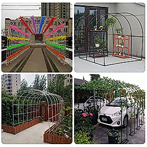 Garden Frame Archway Rose Arches Climbing Frame Flower Stand Garden Trellis Pergola Arbor,Weather Resistant and Stable,Assemble Freely (Color : Black, Size : 47" X 15.5" X 86.5")