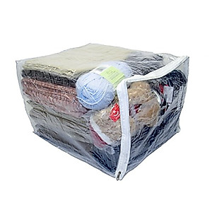 Oreh Homewares X-Large (15" x 18" x 12") Heavy Duty Vinyl Zippered Storage Bags (Clear) for Sweaters, Blankets, Comforters, Bedding Sets (14 Gallon) 10-Pack