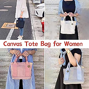 PIPLYKI Japanese Handmade Large Capacity Multi Pocket Handbag,Waterproof Canvas Tote Bag for Women,for Work Travel (Khaki)