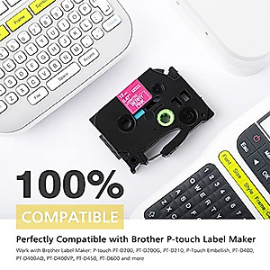 Replacement for Brother P-Touch Label Maker Tape TZe 12mm 0.47 Inch Laminated TZ Colored Tape Compatible with Brother P Touch Label Maker PT-D210 PT-H110 PT-1880 PT-D400, 1/2" x 26.2', 5 Pack