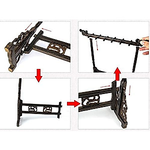 6 Pcs Brush Pen Set with Stand Holder Chinese Calligraphy Painting Art Wood Shelf Include Writing Brush