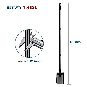 Fireplace Shovel- 46” Extra Strength Wrought Iron - Ash Shovel for Wood Stove, Grill or fire Pit - Long Design for Keeping Hands from Heat of fire - Wood Stove Indoor/Outdoor use Black