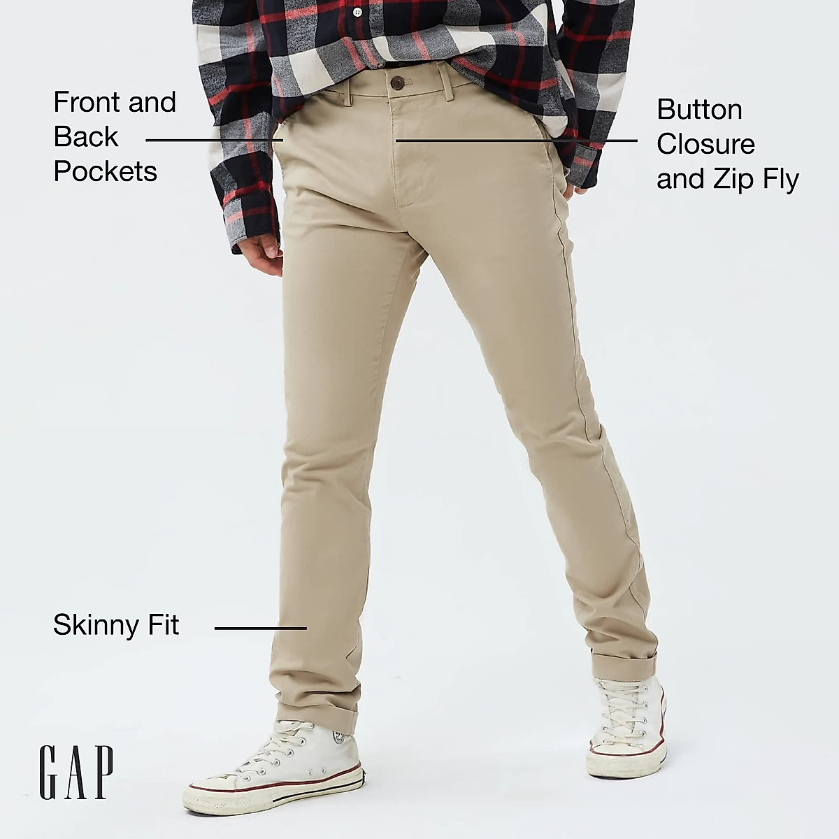 GAP Mens Essential Skinny Fit Khakis, New Classic Navy, 36W x 32L US