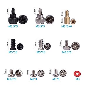 LordHardware 360pcs Computer Screws Kit Standoffs Spacers Assortment Set for Hard Drive Computer Case Motherboard Fan Power Graphics