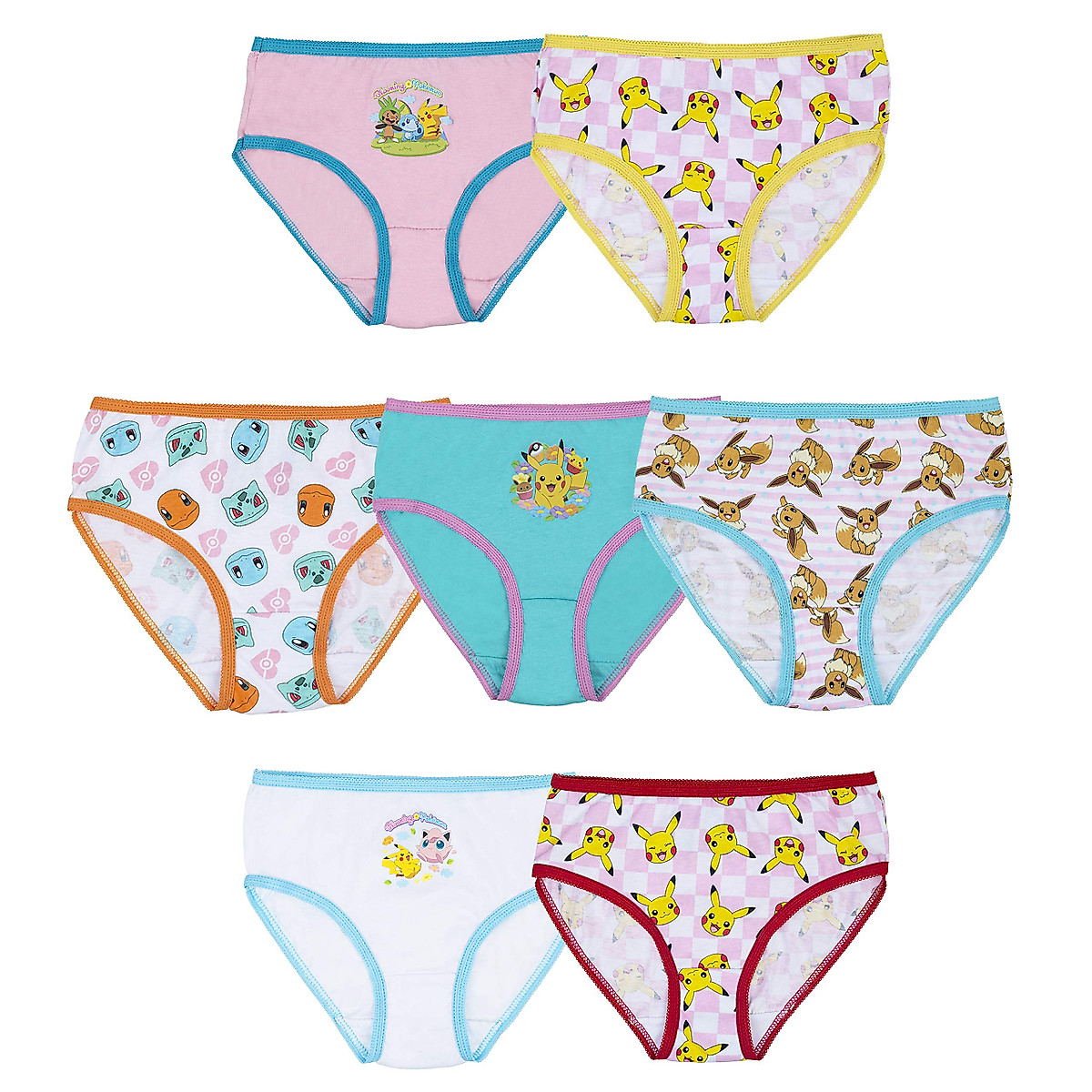 100% Combed Cotton Underwear With Pikachu, Evee, Squirtle, Jigglypuff & more, available in Sizes 4, 6 & 8