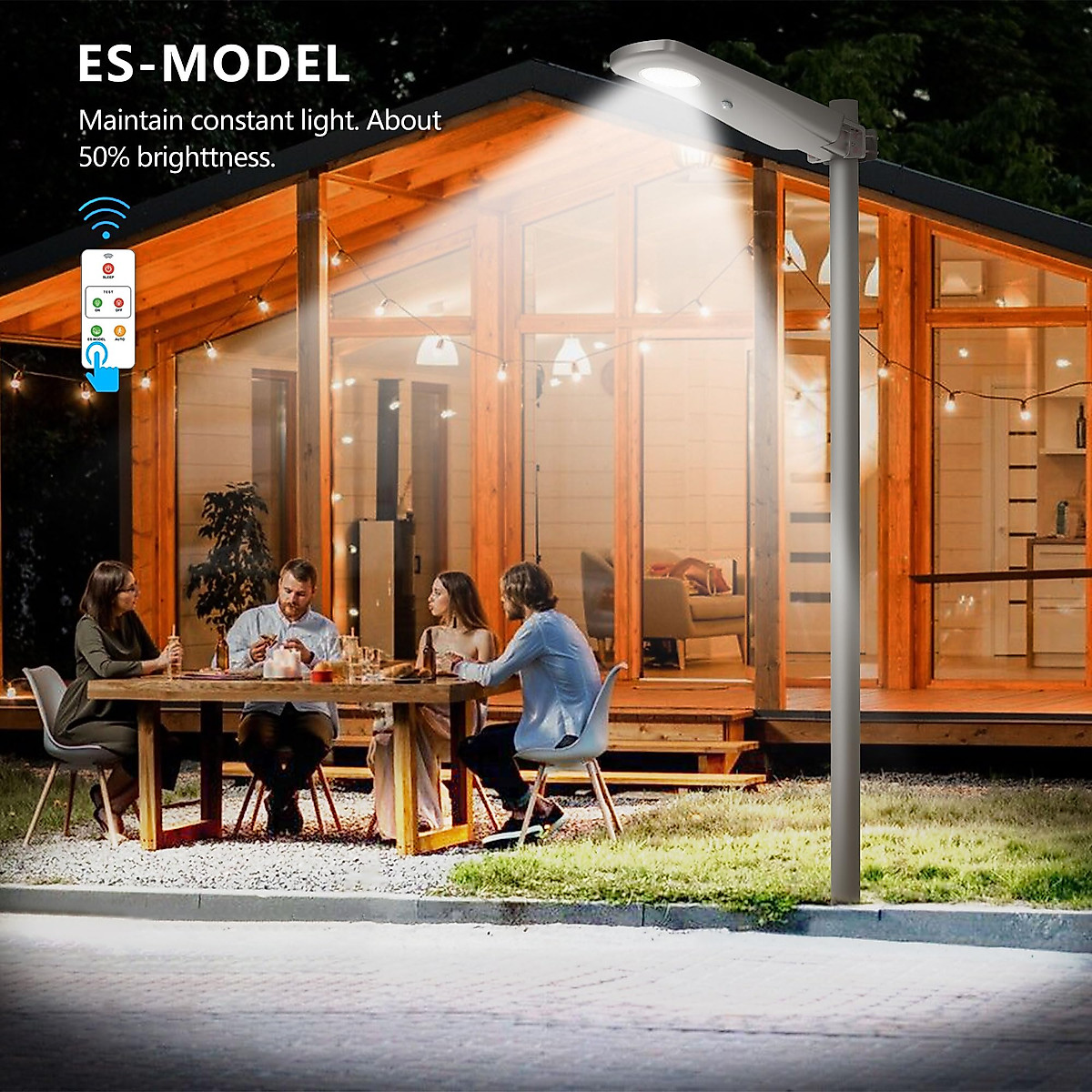 SMARTCITYNOMO Solar Street Lights Outdoor Waterproof - Dusk to Dawn Outdoor Yard Lighting with Motion Sensor, Remote Control, 6500K Daylight 2500lm, Area Flood Light for Parking Lot, Driveway