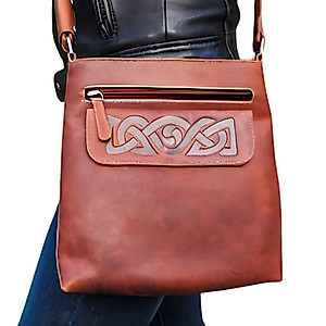 Biddy Murphy Irish Hand Bag Crossbody Black Leather Embossed Celtic Weave Made in Ireland