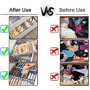 EddHomes Underwear Drawer Organizer Divider, Bra Drawer Organizer Divider Storage Foldable Bra Underwear Drawer Organizer Women for Underwear Bras Socks - (Grey/3 Set)…