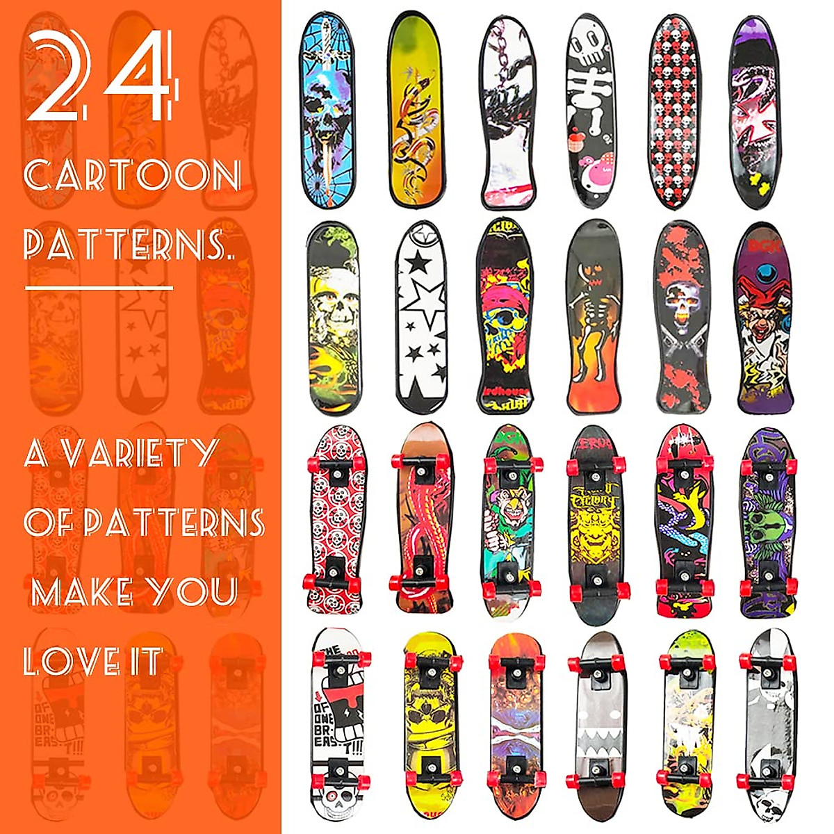 38 Pieces Finger Skateboards Toy Skateboard Fingerboards Mini Skateboards for Fingers Creative Fingertips Movement Party Favors Novelty Toys Decorations Supplies for Teens and Adults, Random Style