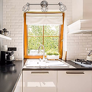 Globe Electric 59701 Cedrick 3-Light Track Lighting, Brushed Nickel, Vintage Edison Bulbs Included