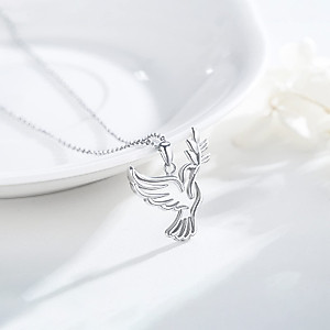 Aututer Bird Necklace Sterling Silver Dove Necklace with Olive Branch Bird Jewelry for Women Teen Dove Gifts for Birthday Halloween Christmas
