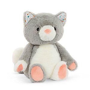 B. toys- B. softies- 12" Plush Cat- Stuffed Animal – Super Soft Kitten – Gray & White – 12” – Washable – Baby, Toddler, Kids – Happyhues – Cloudy Cosmo – 0 Months +