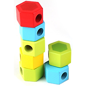 Hape Wooden Counting Stacker Block Set| Number Puzzles Counting Stacking Game for Toddlers 1Y+