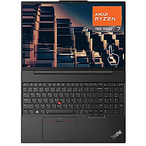 Lenovo ThinkPad E16 Business Laptop, 16" WUXGA Display, AMD Ryzen 7 7730U (Beat Intel 13th i5-1335U), 24GB RAM, 2TB PCIe SSD, Webcam, HDMI, RJ-45, Fingerprint Reader, Wi-Fi 6, Windows 11 Pro, Black