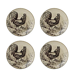 Pfaltzgraff Homespun Rooster 16-Piece Dinnerware Set, Service for 4 Brown