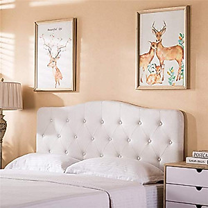 Yongchuang Tufted Upholstered Headboard Queen Adjustable Height Headboard Panel for Queen Size Bed Ivory