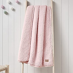 UGG 25110 Blakely Baby Blanket Comfy Cozy Machine Washable Luxury Throw Blankets for Newborn Babies Plush Sherpa Blankie Soft Gentle on Skin, 41 x 31-Inch, Pink Shell