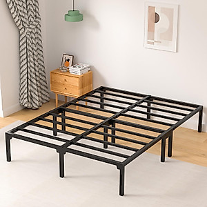 VENI HOME 14 Inch Queen Bed Frame, Heavy Duty Metal Platform Bed Frame with Dual Center Supports,No Box Spring Needed,Easy Assembly