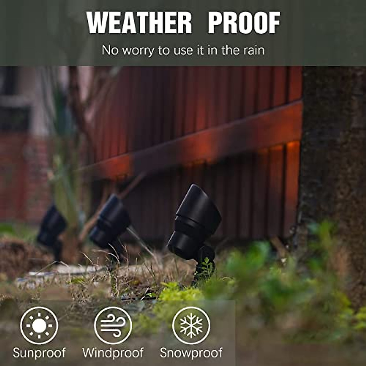 Malibu Low Voltage Landscape Spotlights 20W Halogen Spot Lights 12V AC Outdoor Black Landscape Lighting Kit with Spike Stakes and Connectors 145 Lumen 2800K Warm White for Garden, Lawn, Walkway