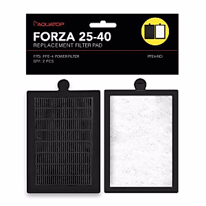 Aquatop Forza 120 GPH Power Filter for Aquariums – for 25-40 Gallon Tanks, Great for Salt & Freshwater Tanks, Keeps Water Crystal Clear, Advanced Filtration Design, PFE-4