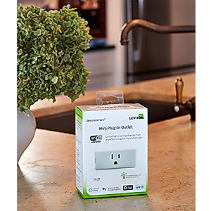 Leviton DW15P-1BW Decora Smart Wi-Fi Mini Plug-In Outlet, No Hub Required, Works with Alexa, Google Assistant and Nest
