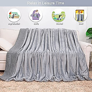 NANPIPER Sherpa King Size Blanket,Soft Fuzzy Fleece Blanket,Warm Plush Microfiber Blankets,Light Grey 90"x108"