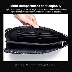 DAISHA Large Capacity Clutch Bag Purse,Business Wristlet Wallets for Men,Imitation crocodile leather texture Handbag Wallet.